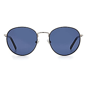 Fossil Men's Male Sunglass Style FOS 3120/G/S Oval, Ruthenium/Blue, 52mm, 20mm