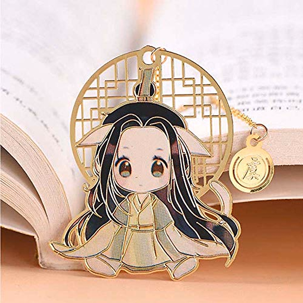 Anime Heaven Official's Blessing Bookmark Tian Guan Ci Fu Metal Hollowing Book Markers Gift for Reader, Student, Bookworm(C)