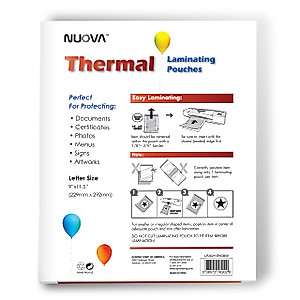 Aurora Premium Thermal Laminating Pouches LP202H, 9" x 11.5"/Letter Size/3 mil, 200-Pack, Clear