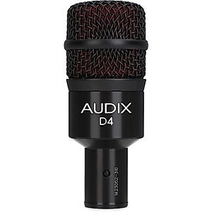 AUDIX D4 Hypercardioid Dynamic Instrument Microphone for Kick Drums, Toms, and Bass Instruments