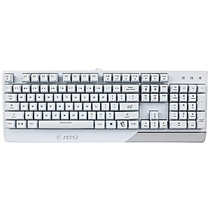 MSI Vigor Backlit RGB Dedicated Hotkeys Anti-Ghosting Mechanical Feel Gaming Keyboard (Vigor GK30 White US)