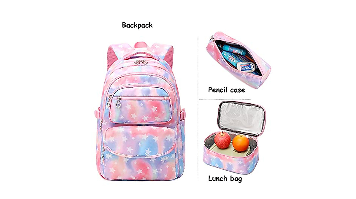 Goldwheat Star Print Backpack Set for Kids