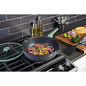Kenmore Theodore 13 Inch Cast Aluminum Sauté Pan W/Lid Nonstick Interior and Induction Base