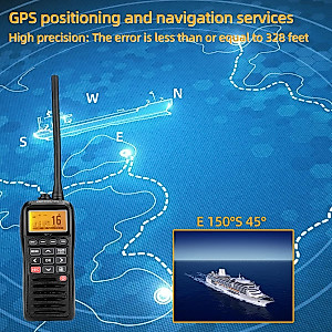 Retevis RM40 Handheld Marine Radio with GPS, DSC Radio Marine,Boat Radio Floating IP67 Submersible Waterproof,Mob,NOAA Weather Alert,1500mAh,Marine Radio Handheld with Distress for Boats Coast Guard