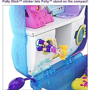 Polly Pocket Playset, Travel Toy with 2 Micro Dolls & Water Play Accessories, Pocket World Sweet Sails Cruise Ship Compact