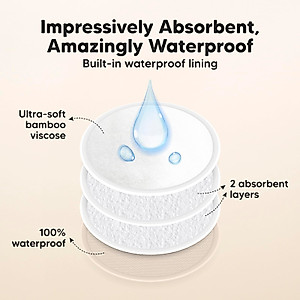 Keababies Reusable Nursing Pads and Nursing Pads Breast Pads for Breastfeeding - 8 Washable Breastfeeding Pads + Wash Bag - Nursing Bra Nipple Pads for Breastfeeding, Pumping Bra Reusable Breast Pads