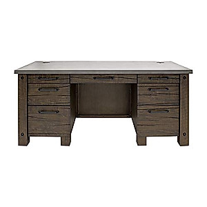 Martin Furniture IMJA680 Double Pedestal Desk, Brown