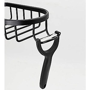 SinLoon Kitchen Faucet Sponge Holder, Sink Caddy Organizer, Space Aluminum Soap Dish Brush Rack Hanging for Kitchen & Bathroom Accessories(Black)