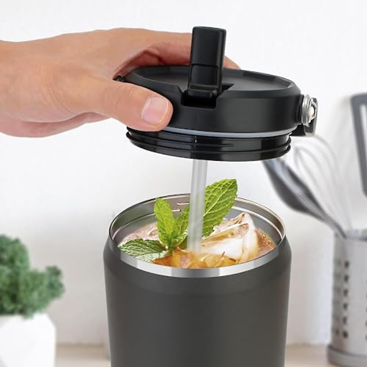 Zukro 40 OZ Tumbler With Flip Straw |Triple-Wall Vacuum Insulated Cup With Top Handle For Gym Sports Outdoors |Reusable Leak Proof Stainless Steel Water Bottle, Fit in Cupholder |Cold 30 Hours