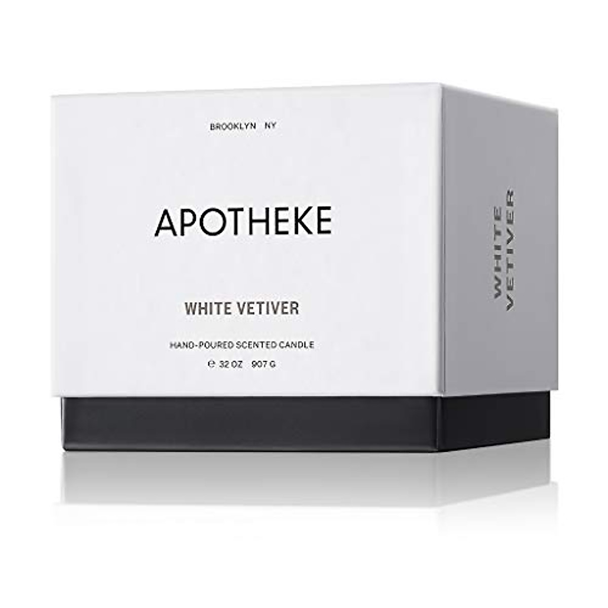 APOTHEKE Luxury Scented 3-Wick Jar Candle, White Vetiver, 32 oz - Large - Eucalyptus, Lilac, Vetiver, Amber & Cedarwood Scent, Strong Fragrance, Aromatherapy, Long Lasting, Hand Poured in USA