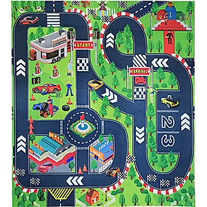 Road Playmat Toy,Kids Carpet Playmat,Great for Playing with Cars and Toys,Children Educational Road Traffic Play Mat- Learn and Have Fun Safely