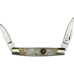 Elk Ridge - Outdoors Folding Knife - 2.5-in Closed, 1.75-in Satin Finish Stainless Steel Blades, Faux Mother of Pearl Handle - EDC, Hunting, Camping, Survival - ER-211WP