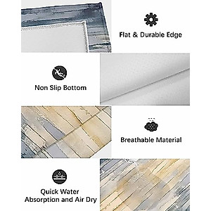 Yellow Painting Outdoor Rugs for 4'x6' Patios Clearance, RV Camping Mat Rug Portable Outside Rug Indoor Outdoor Area Rug Mat for Beach Deck Pool Contemporary Abstract Navy Blue Art