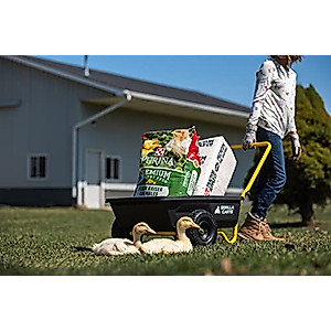 Gorilla Carts GCR-4 4 Cu. Ft, 300-pound Capacity, Poly Yard Cart, Black/Yellow