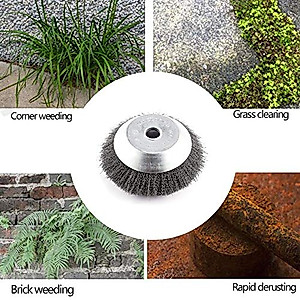 SOFW Wire Trimmer Blade Steel Wire Wheel Garden Brush Lawn Mower Cutter Blade Trimmer Metal Blades Trimmer Head Garden Grass Trimmer Head