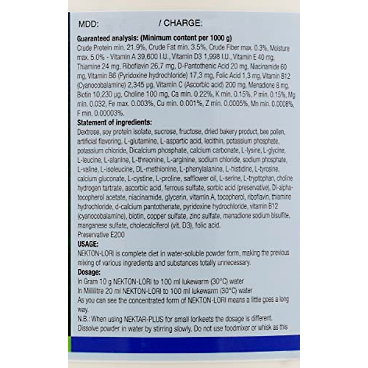Nekton-Lori Complete Nectar Concentrate for Lorikeets (500gm / 1.1Lb)