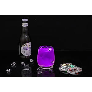 HANCIRCLE LED Coaster White,12 Pack Light Up Coasters,LED Sticker Lights,Wine Bottle Lights,for Drinks,Bar Accessories,Party,Wedding