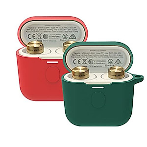 DAYJOY Soft Silicone Protective Case Cover Compatible with B&W/Bowers&Wilkins PI7/PI5 S2 Earbuds, Protective Skin Sleeve with Key Chain (Blue)