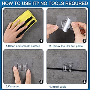 Qianyu 20 Pack Adhesive Hooks for Hanging Heavy Duty Removable Waterproof Transparent Reusable Seamless Self Adhesive Utility Wall Hooks Perfect for Bathroom Kitchen and Home Improvement