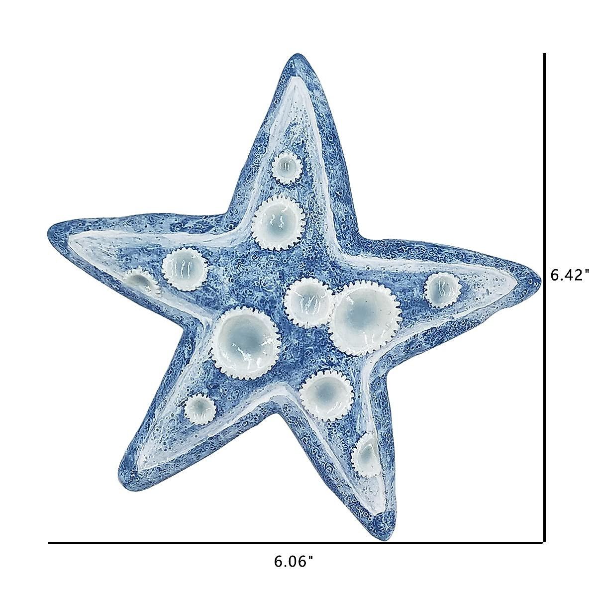 Bownew Resin Ocean Theme Wall Decor Hanging Coastal and Beach Style Wall Decorations for Bathroom Living Room and Outdoor Area, Starfish