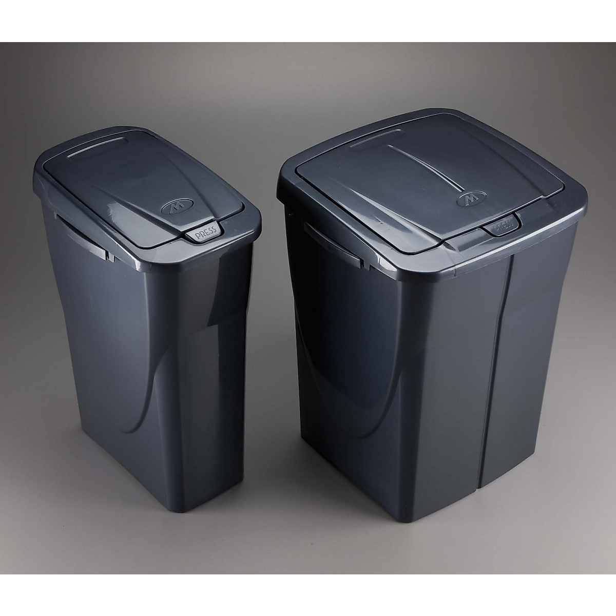 M-Home Ecobin 25 PLS8081-34 Plastic Waste Bin with Anthracite Lid 21.5 x 36 x 51 cm / 25 L