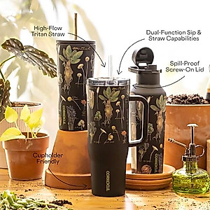 Corkcicle x Warner Brothers Harry Potter Herbology Cruiser - Insulated Tumbler with Handle & Straw, 40 oz – Reusable Water Bottle - Cold for 20 Hours, Hot for 9 Hours – Cupholder Friendly, Spill Proof