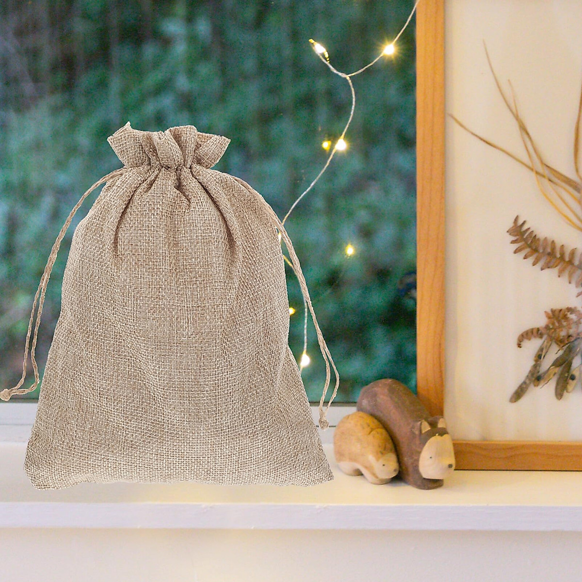 EXCEART 10Pcs Large Drawstring Bags Drawstring Bags Small Burlap Gift Bags Burlap Bags With Drawstring Convenient Bags Gift Bag With Drawstring Cotton linen Christmas convenience bag