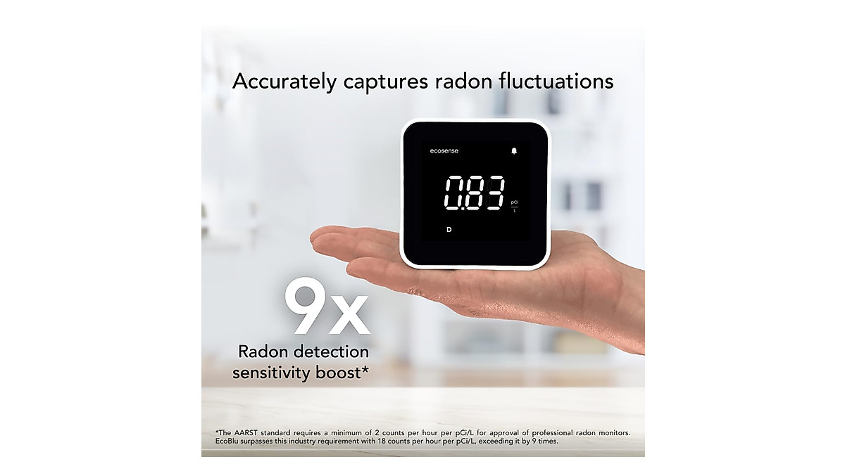 Ecosense EB100 EcoBlu - Fast, Easy Home Radon Detector