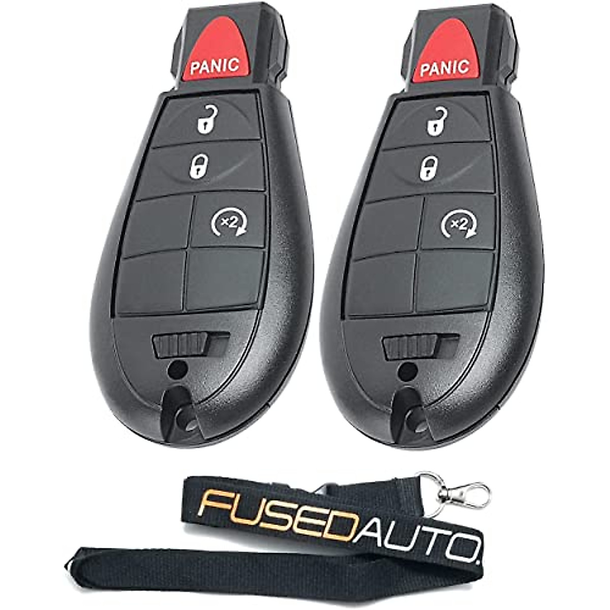 JalopyTrade Pair of Electronic Keyless Entry Remotes Fob FOBIK Compatible with Dodge (FCC ID: IYZ-C01C) 4 Button + ONE Free Lanyard