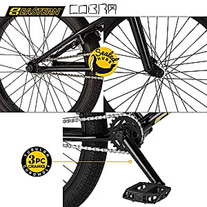 Eastern Bikes Eastern BMX Bikes - Cobra Model Boys and Girls 20 Inch Bike. Lightweight Freestyle Bike Designed by Professional BMX Riders at (Black)