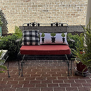 Faible Poisson Outdoor Bench Cushion, 36 x 18 Inch Waterproof Porch Swing Cushions Garden Patio Furniture Cushions with Handle and Anti-Slip Straps for Indoor Backyard Seat Pads, Burgundy