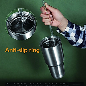 ZYTC Plastic Straws for YETI, Reusable Clear Transparent Straight Drinking Straws, Set of 6 with 2 Cleaning Brushes