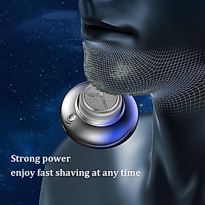 Pocket Travel Shaver, Stainless Steel Beard Trimmer, Waterproof Electric Shaver with 6 Blades, Rechargeeable Travel Razor, Cordless Shaver for Mens Grooming Camping Business Trips