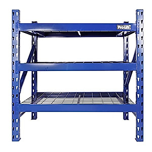Pro-LifT Garage Storage Shelves - Heavy Duty 3-Tier Adjustable Metal Wire Shelving Units with 3000 lbs Total Capacity for Garage Basement Racking Organization - 48" H X 48" W X 24" D