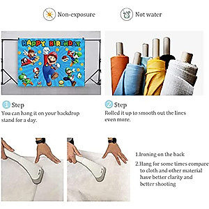 Super Brother Gold Coin Video Game Backdrop Cartoon Mushroom Turtle Happy Birthday Party Backdrop Background Baby Shower Supplies Cake Table Decoration Banner Photo Booth Props 7X5FT