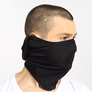 ALASKA BEAR Silk Balaclava Face Mask for Men and Women, Pure Mulberry Silk Neck Gaiter Black