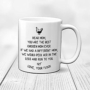 CANARY ROAD Chicken Mom Coffee Cup, Chicken Mug, Crazy Chicken Lady Gift, Chicken Gift, Chicken Kitchen Decor, Chicken Farmer Gift, Backyard Farmer Gift, Chicken Mom Gift