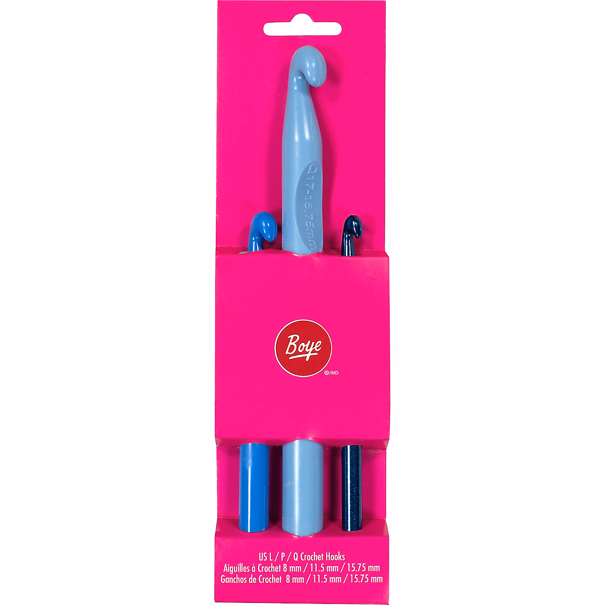 Boye 3399101000 Ergonomic Crochet Hook Set, Size L P Q