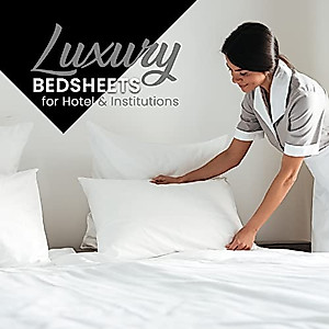 Bulk Pillow Cases Standard Size, Arctic White Cotton-Rich Queen Pillowcases, Sateen, Ultra-Soft, Wrinkle-Resistant, Hotel, Spas, Salons, Hospital - Standard Pillowcases - Grand Estate Hotel