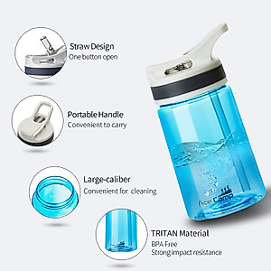 AceCamp 12oz Small Water Bottle 2 Pack with Straw for Kids and Adults BPA Free Tritan Sports Fitness Bottle Leak-Proof Durable Blue/Pink