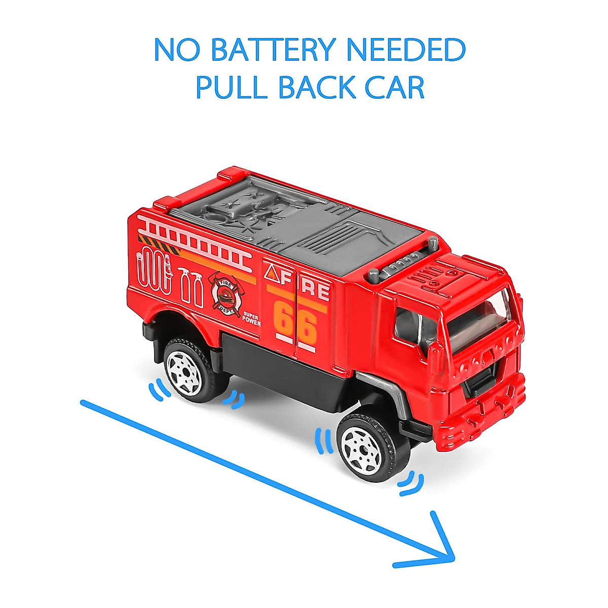 14 Pcs Fire Truck with Firefighter Toy Set, Mini Die-cast Fire Engine Car, Mini Rescue Emergency Vehicle Playset for Kid Boy Girl Birthday Christmas Party Favors