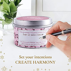 MAGNIFICENT101 Flower Intention Smudge Candle for House Energy Cleansing, Banishes Negative Energy I Purification and Chakra Healing - Natural Soy Wax Tin Candle 6oz (Peony)