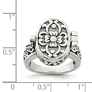 IceCarats 925 Sterling Silver Vintage Oval Locket Ring Size 8