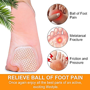 Kimihome Metatarsal Pads 8 Count Gel Cushions, Ball of Foot Cushion Protect and Relieve Metatarsal, Sesamoid, Ball of Foot Pain - 4 Pairs