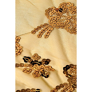 BABEYOND 1920s Shawl Wraps Sequin Fringed Evening Cape Wedding Bridal Shawl Scarf for Evening Dresses Party (Gold)