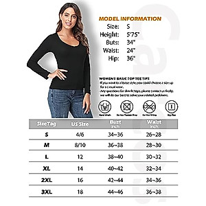 CARCOS Women's Casual Tops Sexy V Neck Long Sleeve Pullover Underwear Tee Slim Fit Basic Shirts Black L