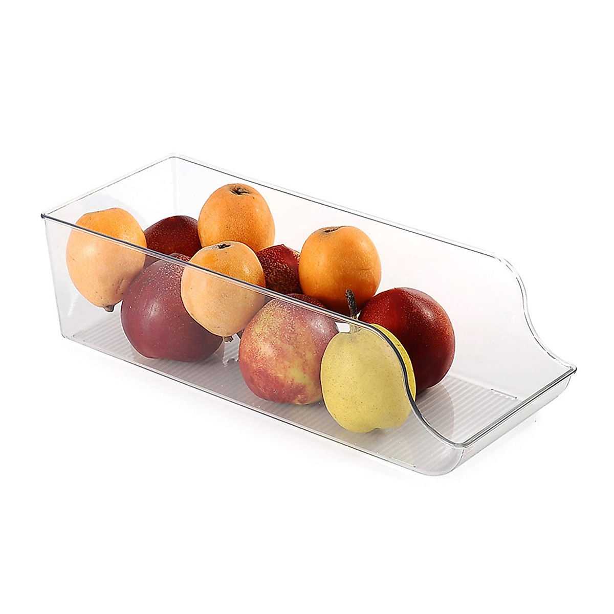 2 Pcs Clear Long Plastic Soda Can Dispenser Storage Organizer Container Bin for Refrigerator,Countertop,Cabinets,Pantry,Hold Up To 9 Standard Size (11oz) Cans