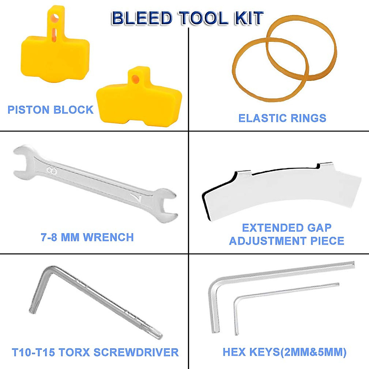 COOLWHEEL Bicycle Brake Bleed Kit - Mountain Bike Hydraulic Disc Brake DOT and Mineral Oil Bleeder MTB Bikes Repair Tool Set for AVID Formula Hanyes Echo Shimano Tekro HS33 Magura Nutt