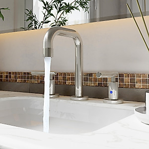 KPAIDA Bathroom Faucets, 3 Hole Bathroom Sink Faucet Brushed Nickel 8 inch Widespread Bathroom Faucet, 2 Handle Faucet for Bathroom Sink Vanity with Pop Up Drain