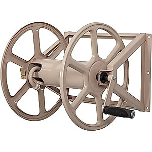 Liberty Garden 709 Steel Wall/Floor Mounted Hose Reel, Holds 200-Feet of 5/8-Inch Hose - Tan